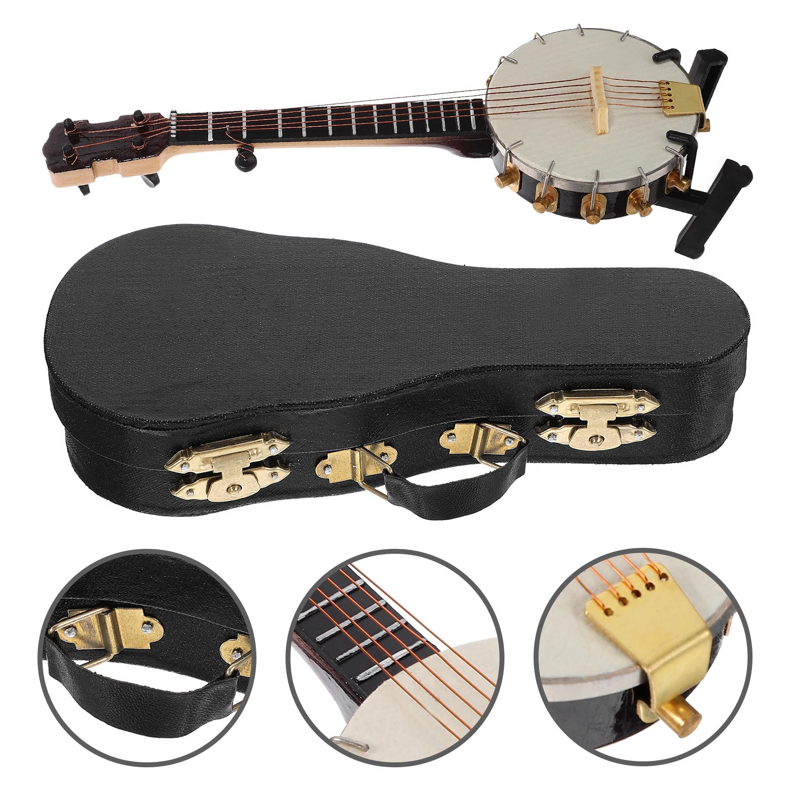 HONMEET Simulation Banjo Model Wood Black 1 Set - Walmart.com