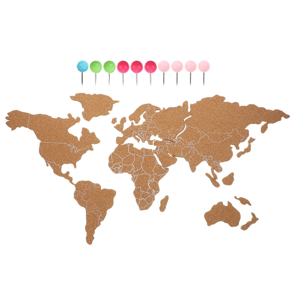 GOOHOCHY 1 Set Cork Board World Map Bulletin Board Walls Self Adhesive ...