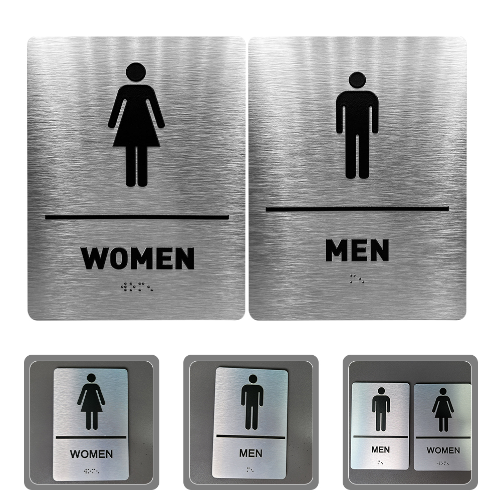 GOOHOCHY 1 Set Easy-To-Read Braille Bathroom Signs Bathroom Sign ...