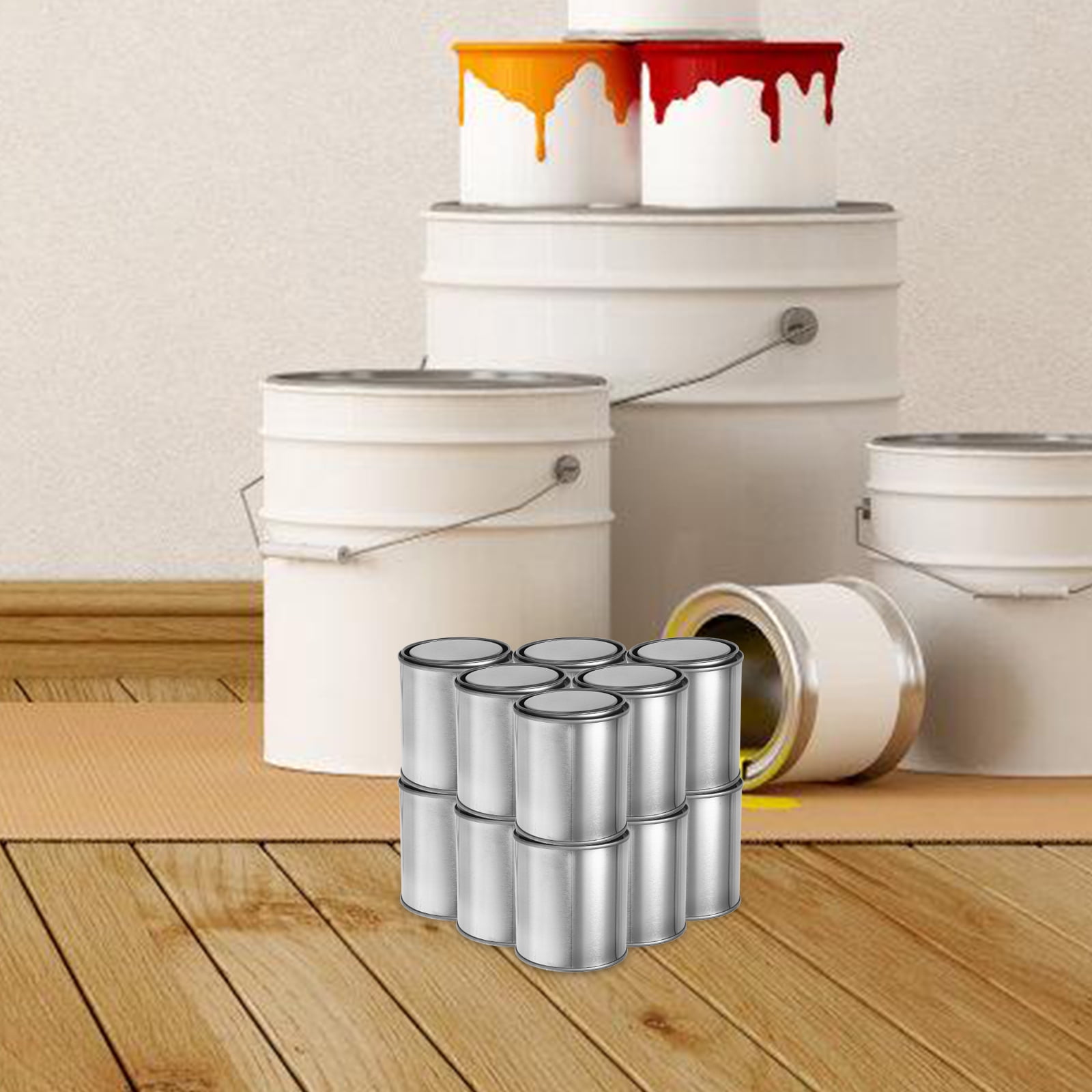 GOOHOCHY 1 Set Empty Metal Paint Cans with Lids Tin Paint Buckets Bulk ...