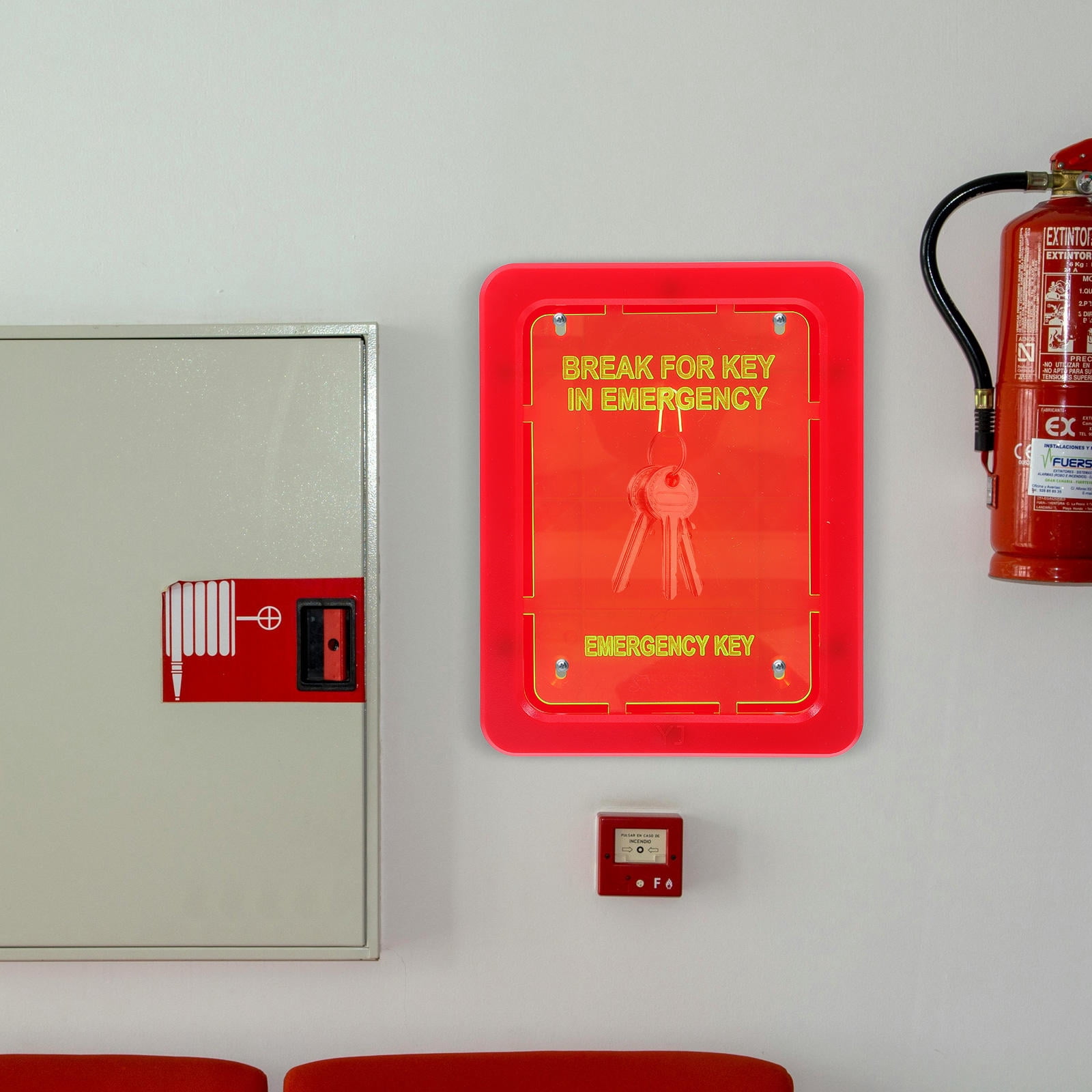 GOOHOCHY 1 Set Fire Safety Lock Box Wall-Mounted Emergency Door Key ...