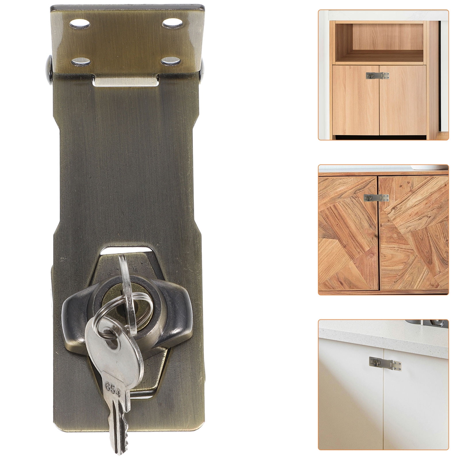 GOOHOCHY 1 Set Hasp Latch Padlock Latch Barn Door Lock Padlock Hasp ...