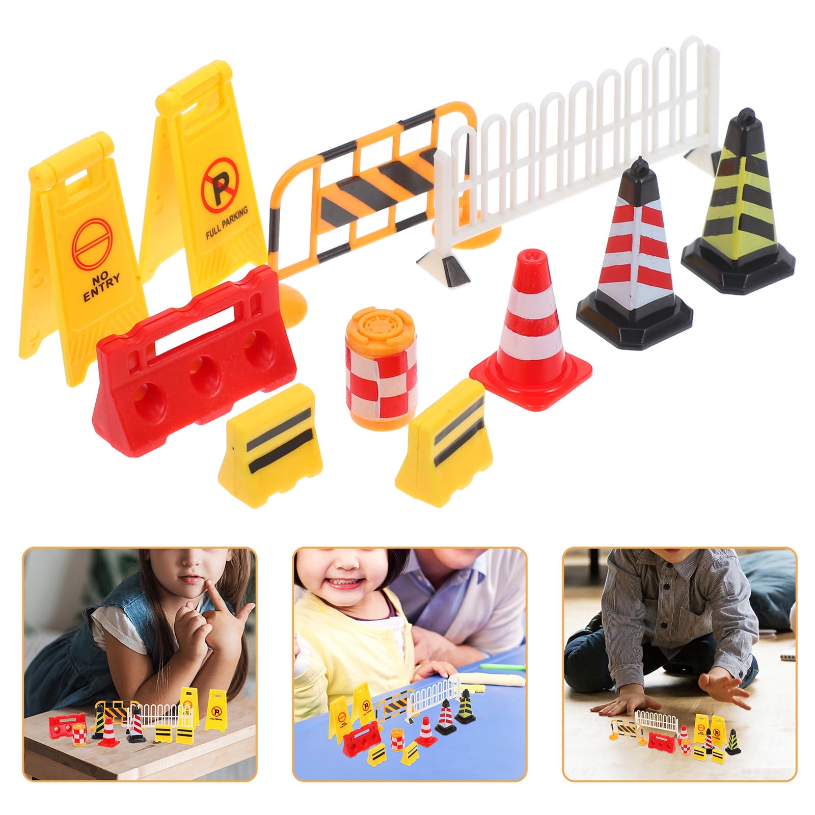 GOOHOCHY 1 Set Kids Pretend Play Parking Lot with Traffic Road Signs ...