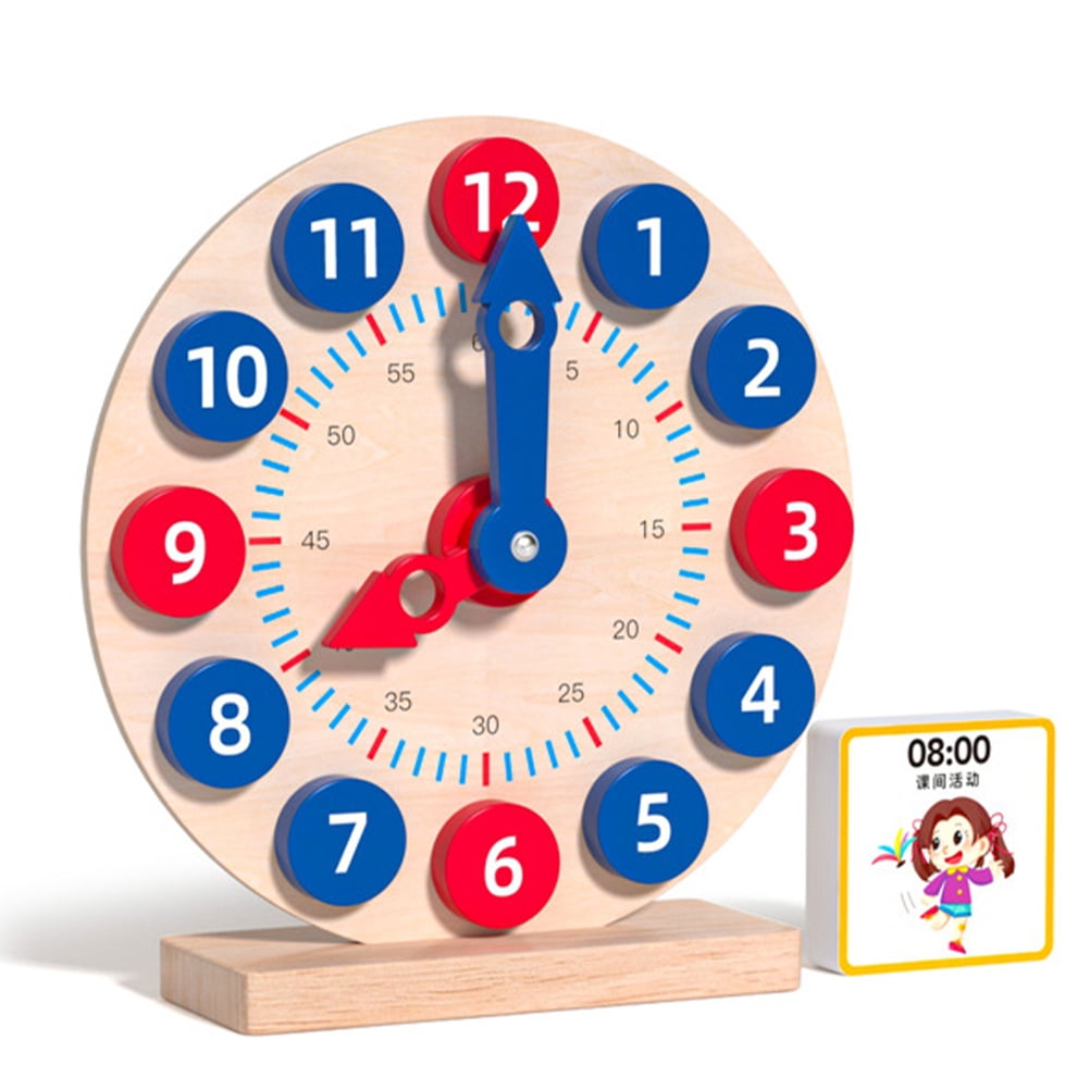 GOOHOCHY 1 Set Kids Wood Clock Toy Children Educational Clock Model ...