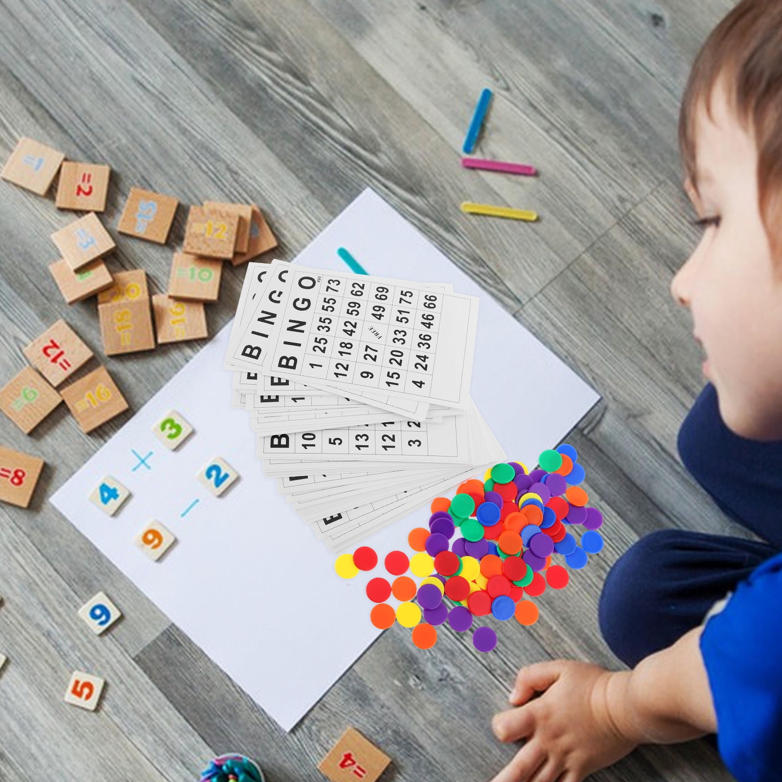 GOOHOCHY 1 Set Paper Bingo Cards Set Bingo Game Kit For Family ...