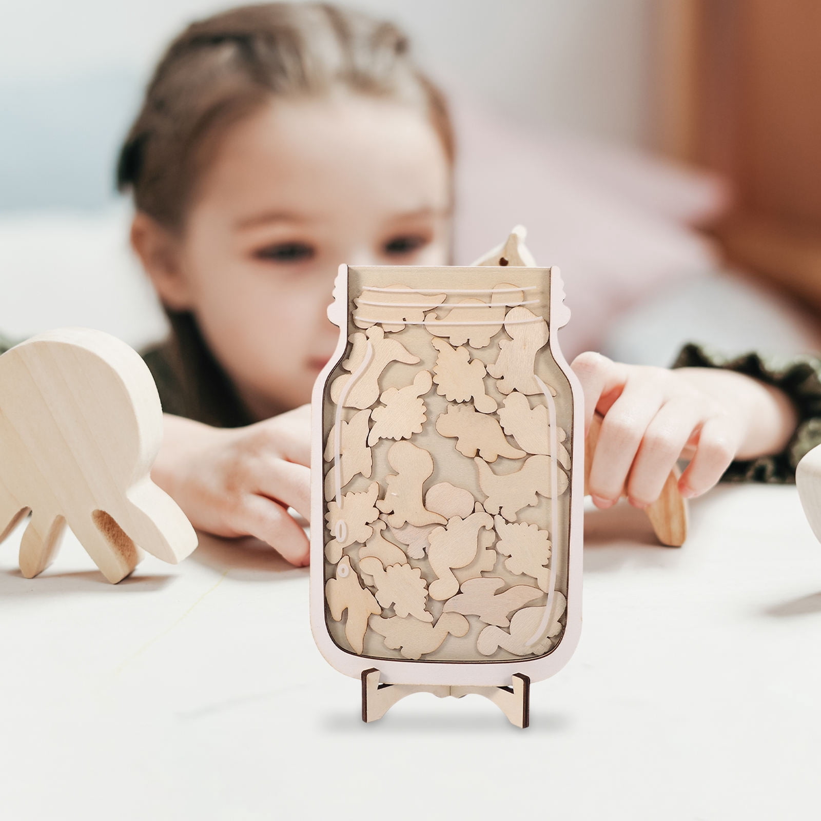 GETAJGHSD Rewards Jar For Classroom Wood Khaki Children Home Use 1 Set ...