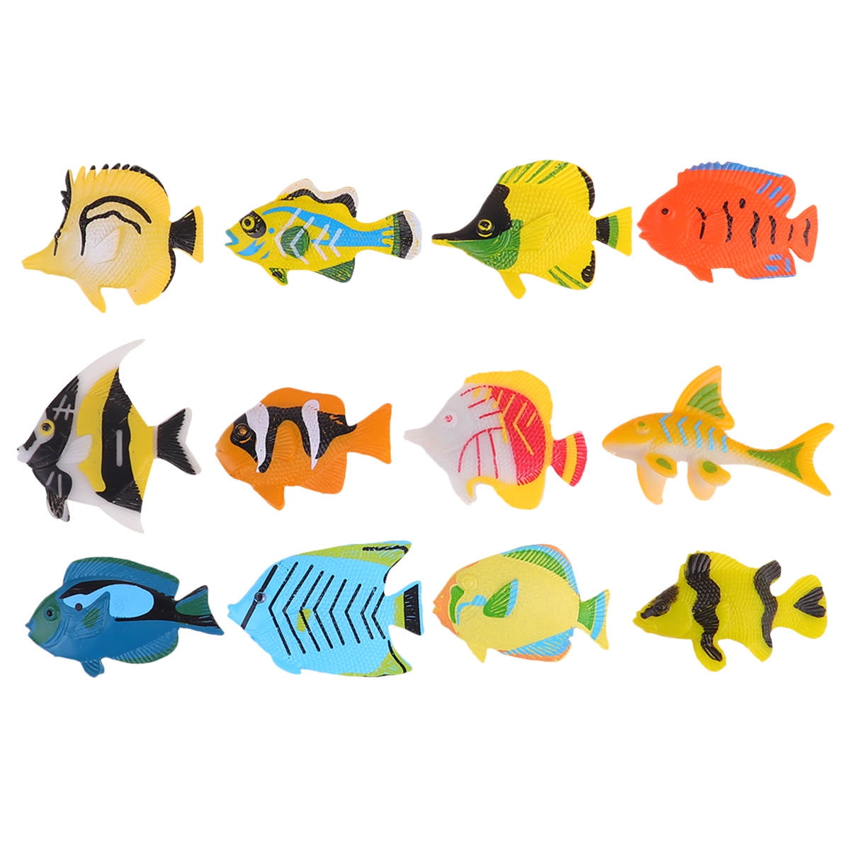GOOHOCHY 1 Set of 12pcs Simulated Animal Fish Set Realistic Fish Model ...