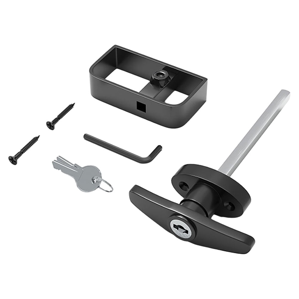 FUEENIRVA 1Set Garage Door Handle Lock with Key Black Metal for Barn ...