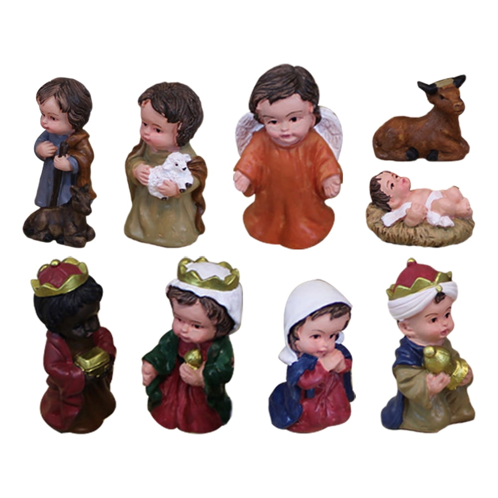GOOHOCHY 1 Set of Resin Birth of Jesus Statues Desktop Small Jesus ...
