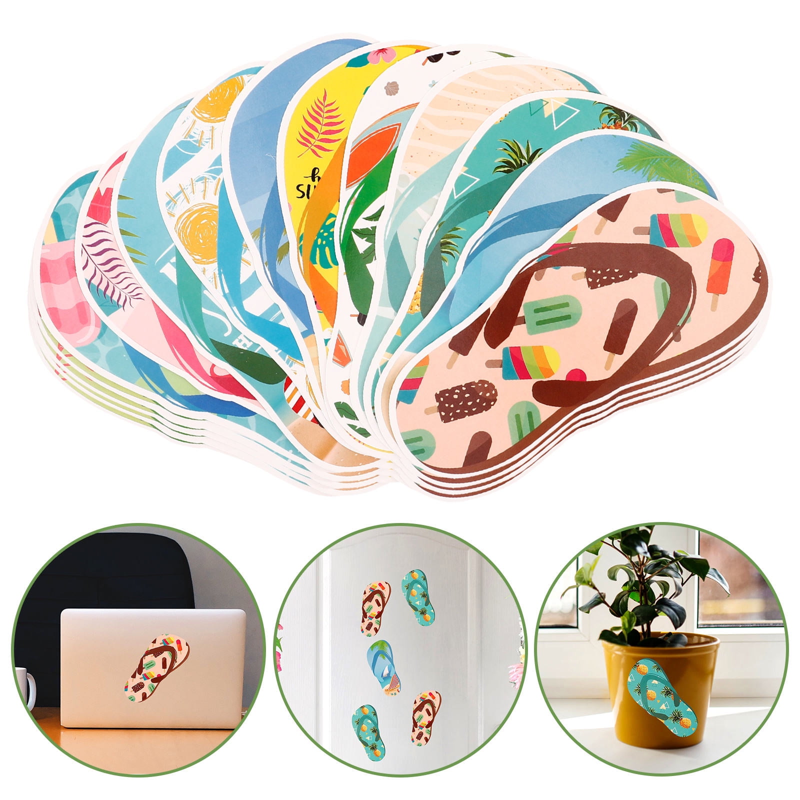 GOOHOCHY 1 set of DIY Stickers Hawaiian Themed Slipper Stickers Party ...