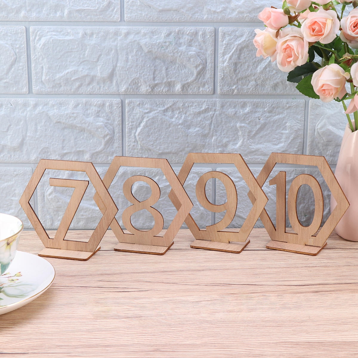 GOOHOCHY 10 Pcs Digital Seat Board Wedding Table Numbers with Stand ...