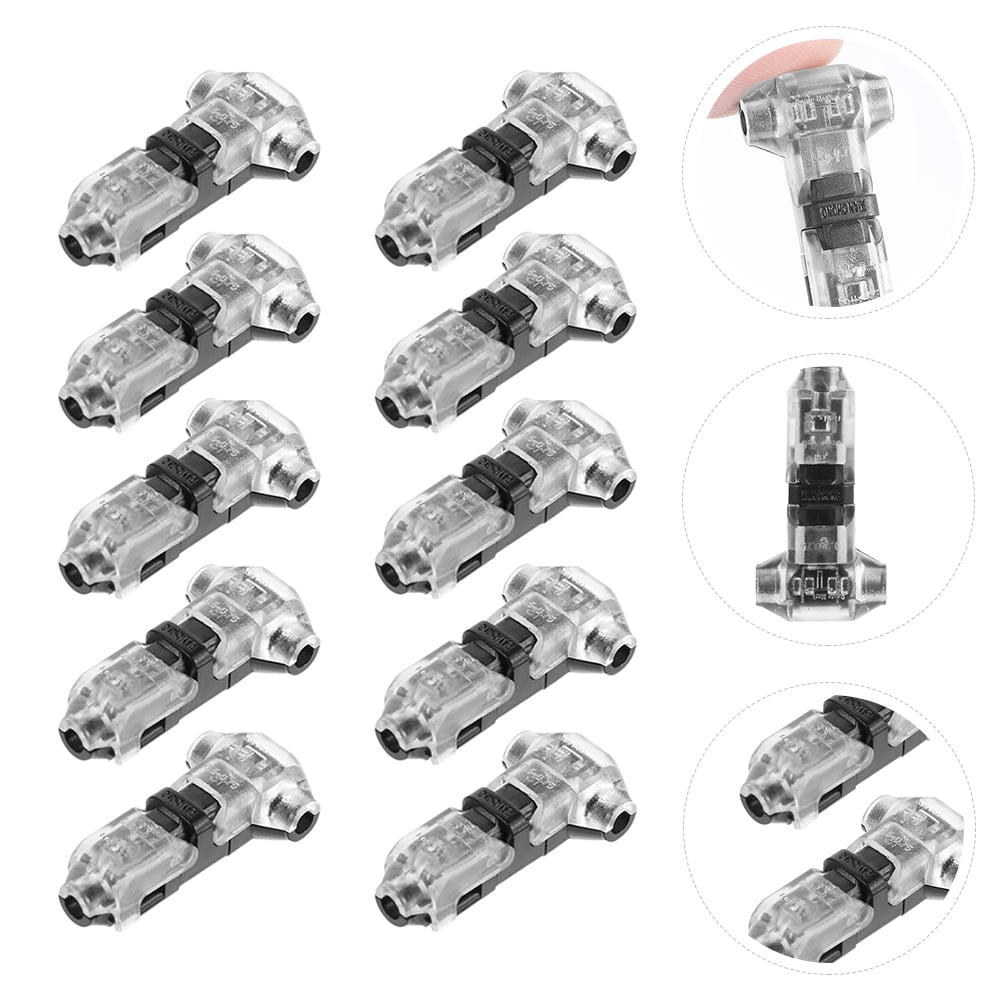 GOOHOCHY 10 Pcs Wire Splicers Terminals Wiring Connectors Black ...