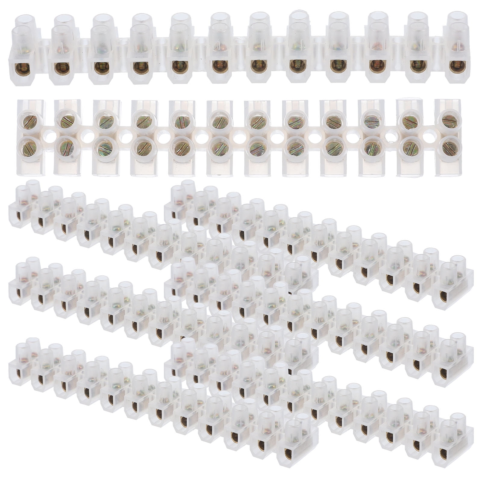 GOOHOCHY 10 Pcs Wiring Terminal Connector Bar X3 Terminals 10.7X1.5cm ...
