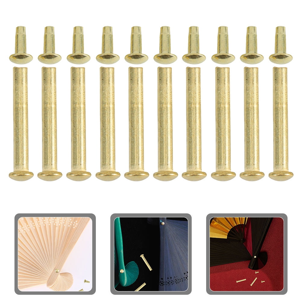 GOOHOCHY 10 Sets Folding Fan Repair Parts Metal Rivets for Long-Lasting ...