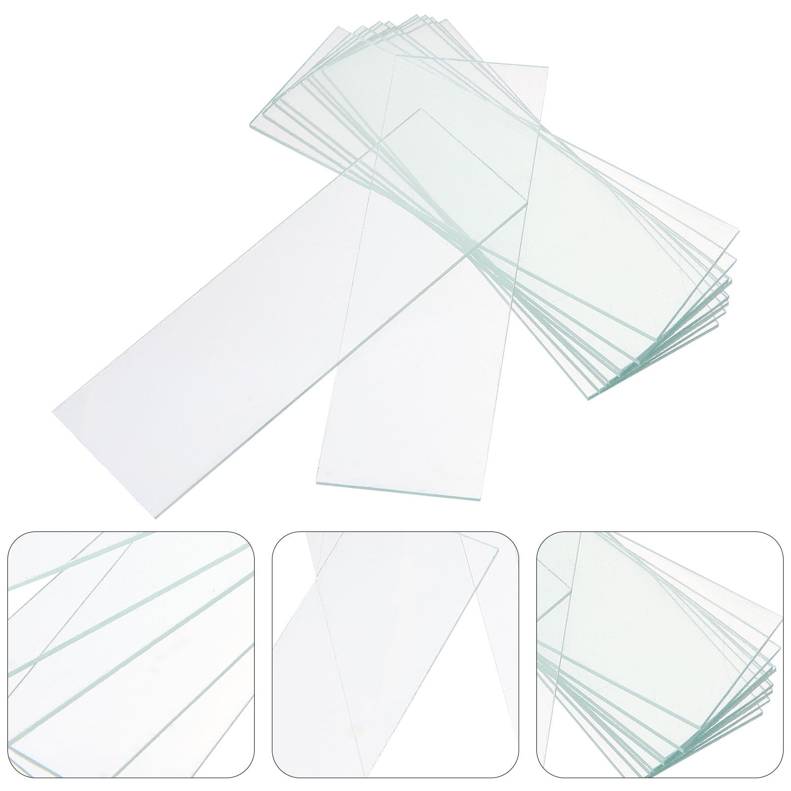 GOOHOCHY 100 Pcs Round Lab Glass Slide Microscope Sample Slides 7.62x2 ...