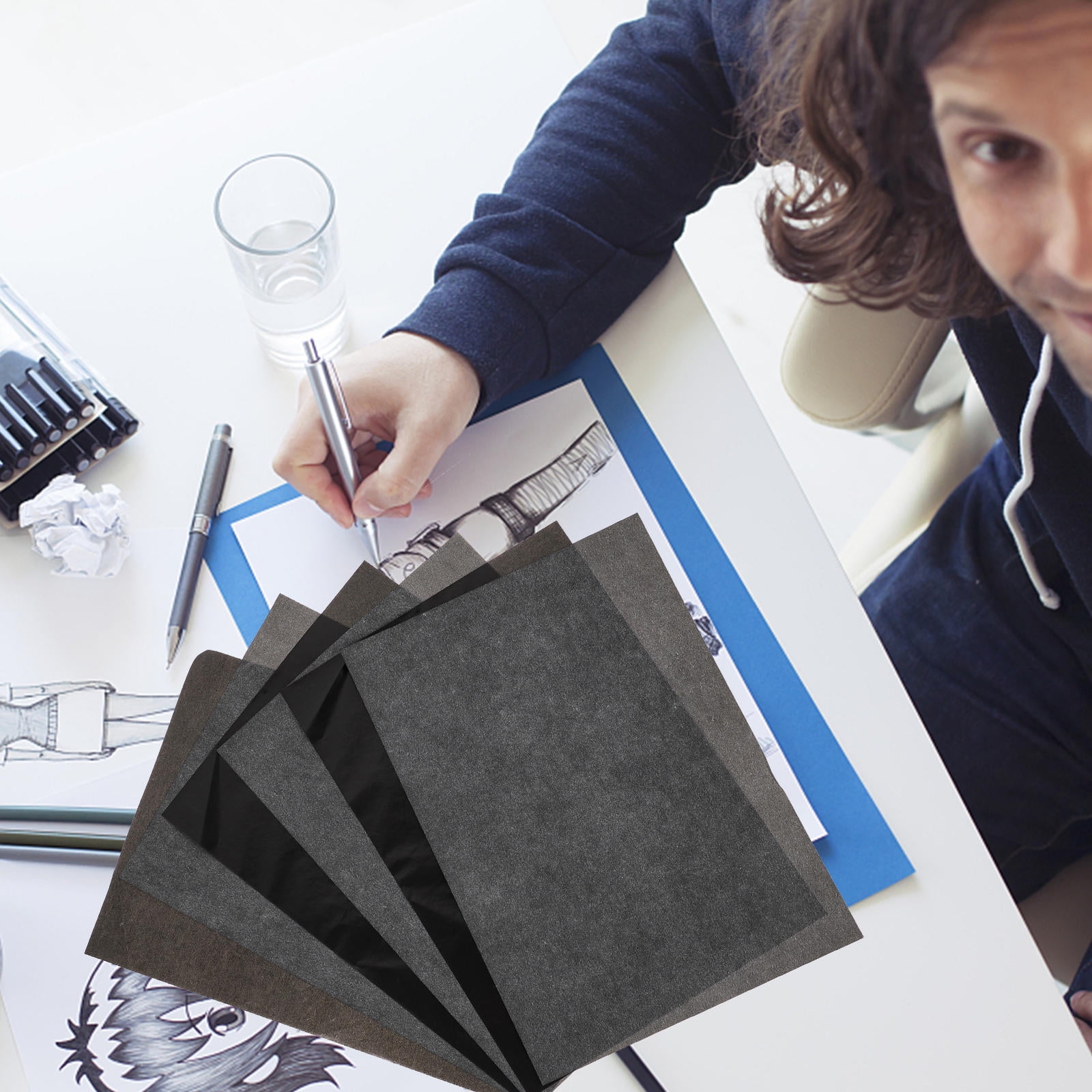 GOOHOCHY 100 Sheets A4 Carbon Paper for Drawing, Tracing, Transfer, Art ...