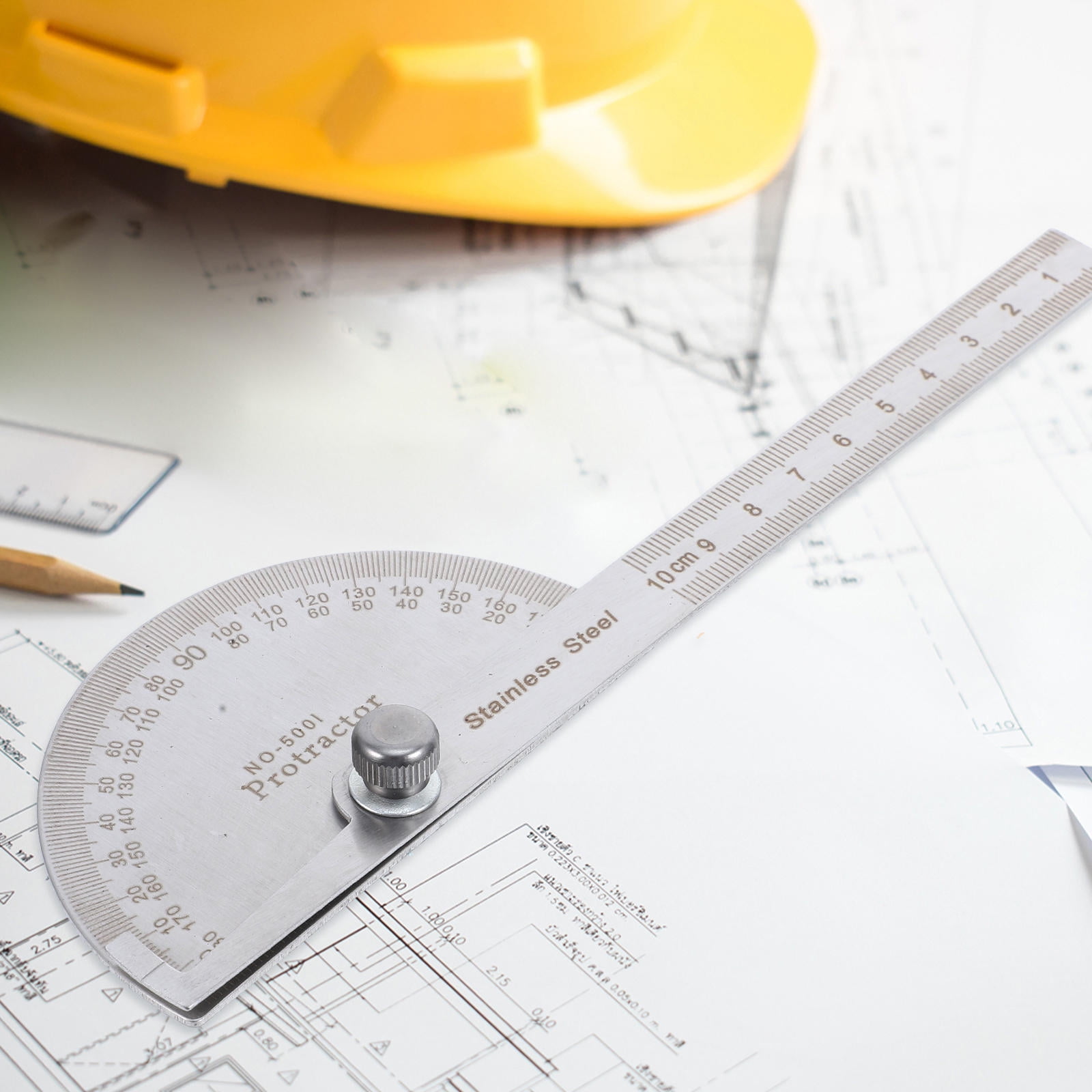 GOOHOCHY 100mm Multifuctional Stainless Steel 180 Degree Protractor ...