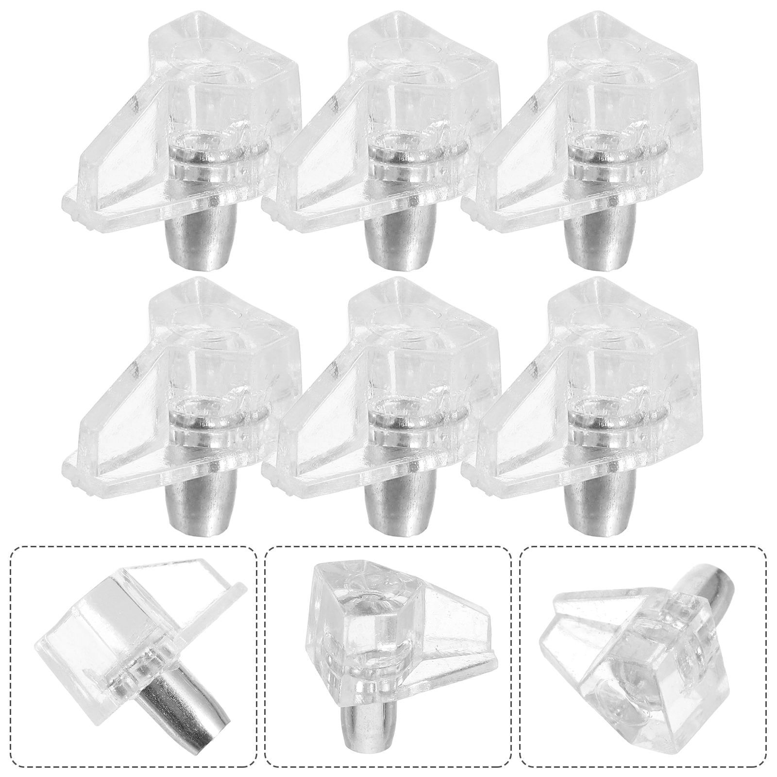 GOOHOCHY 100pcs Clear Plastic Shelf Support Pegs Cabinet Clips Plastic ...