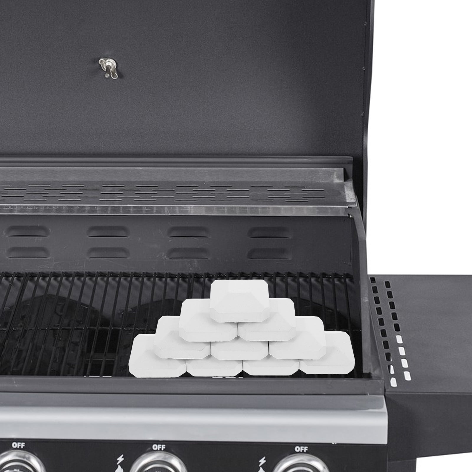 GOOHOCHY 10PCS Self Cleaning Briquettes Gas Grill Cordierite Briquettes ...