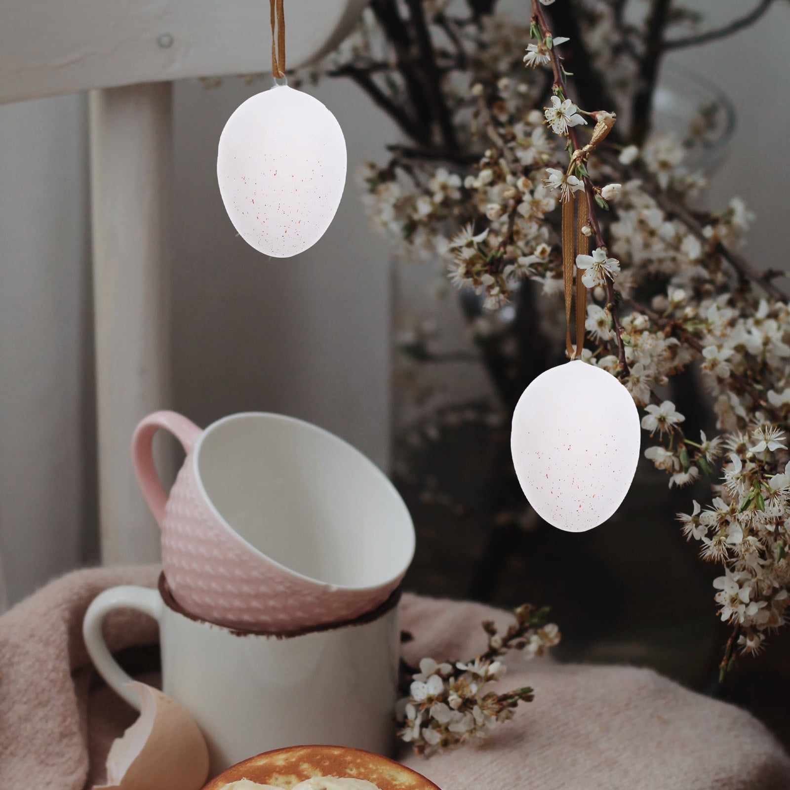 GOOHOCHY 10Pcs Eggs Craft White Foam Egg Shape Look For Shop Window ...