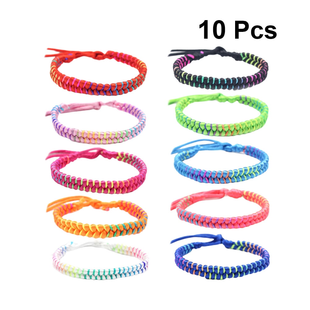 GOOHOCHY 10Pcs Mens Wrist Bracelet Adjustable Circular Rope Assorted ...