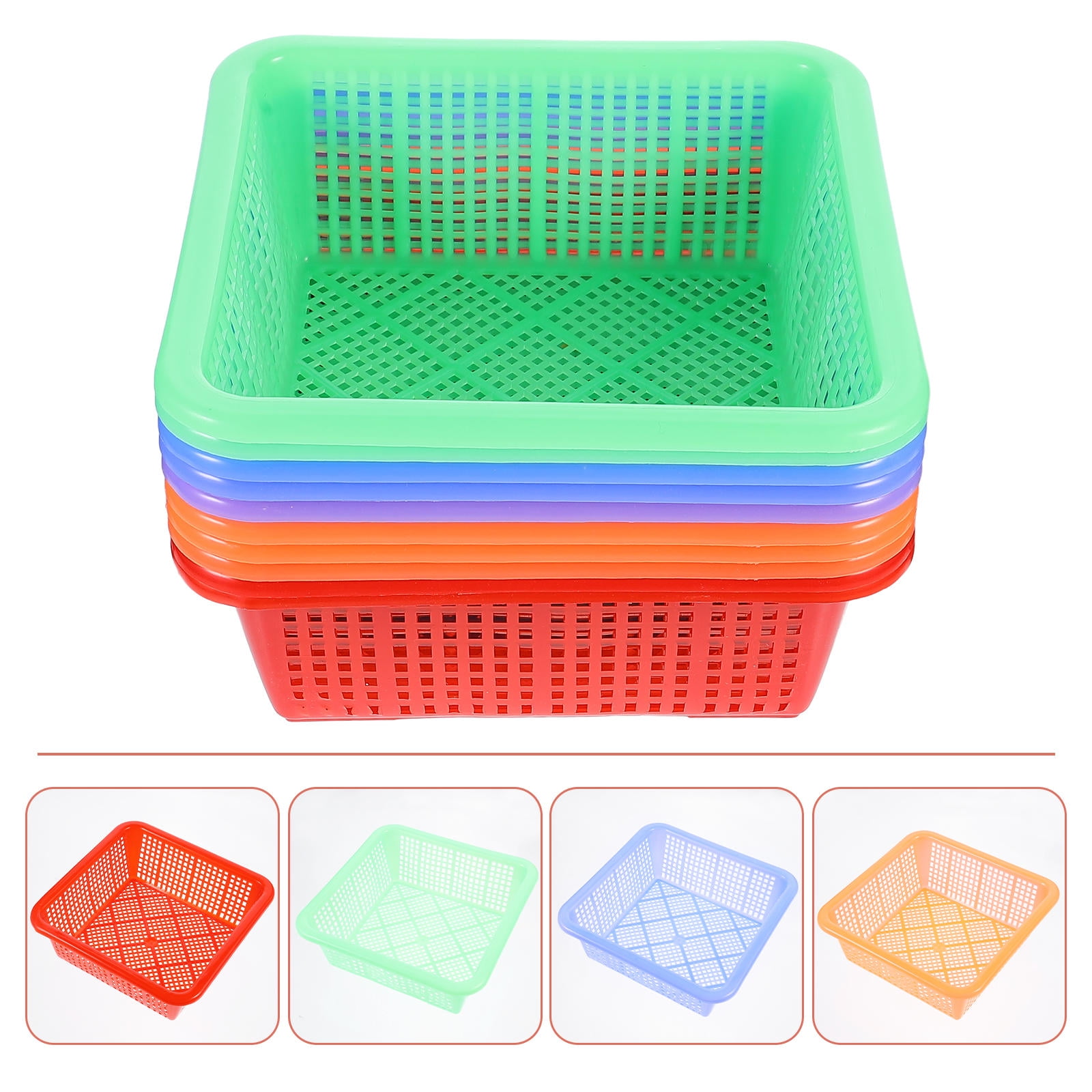 GETAJGHSD Plastic Bread Basket Square Shape Assorted Color 10Pcs 6.9In - Walmart.com