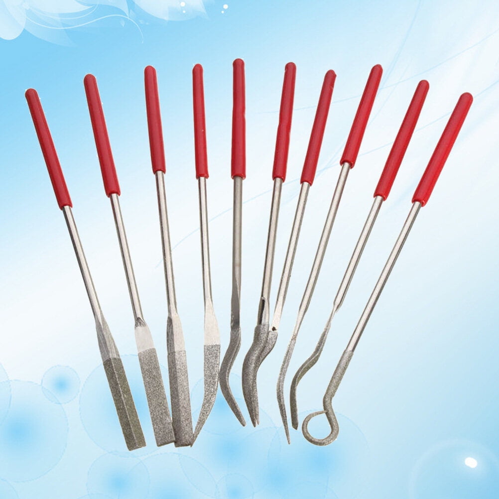 GOOHOCHY 10pcs 3x140mm Jewelers Woodwork Diamond Needle File Set Wood ...