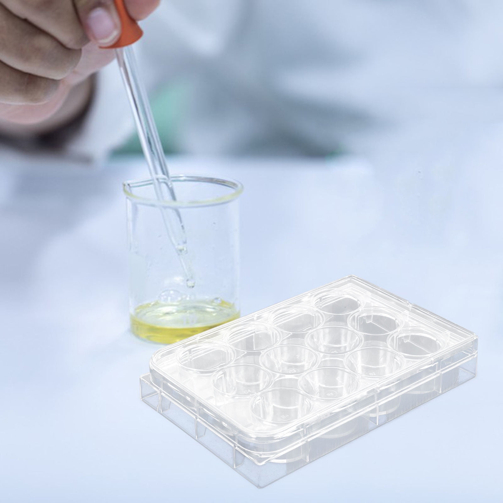 GOOHOCHY 10pcs Cell Culture Tray 12-hole Reaction Plate Tissue Culture ...