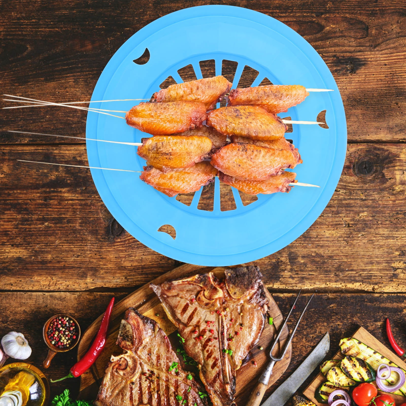 GOOHOCHY 12 Pcs Barbecue Paper Plate Dinner Plate Holder Plastic Paper ...