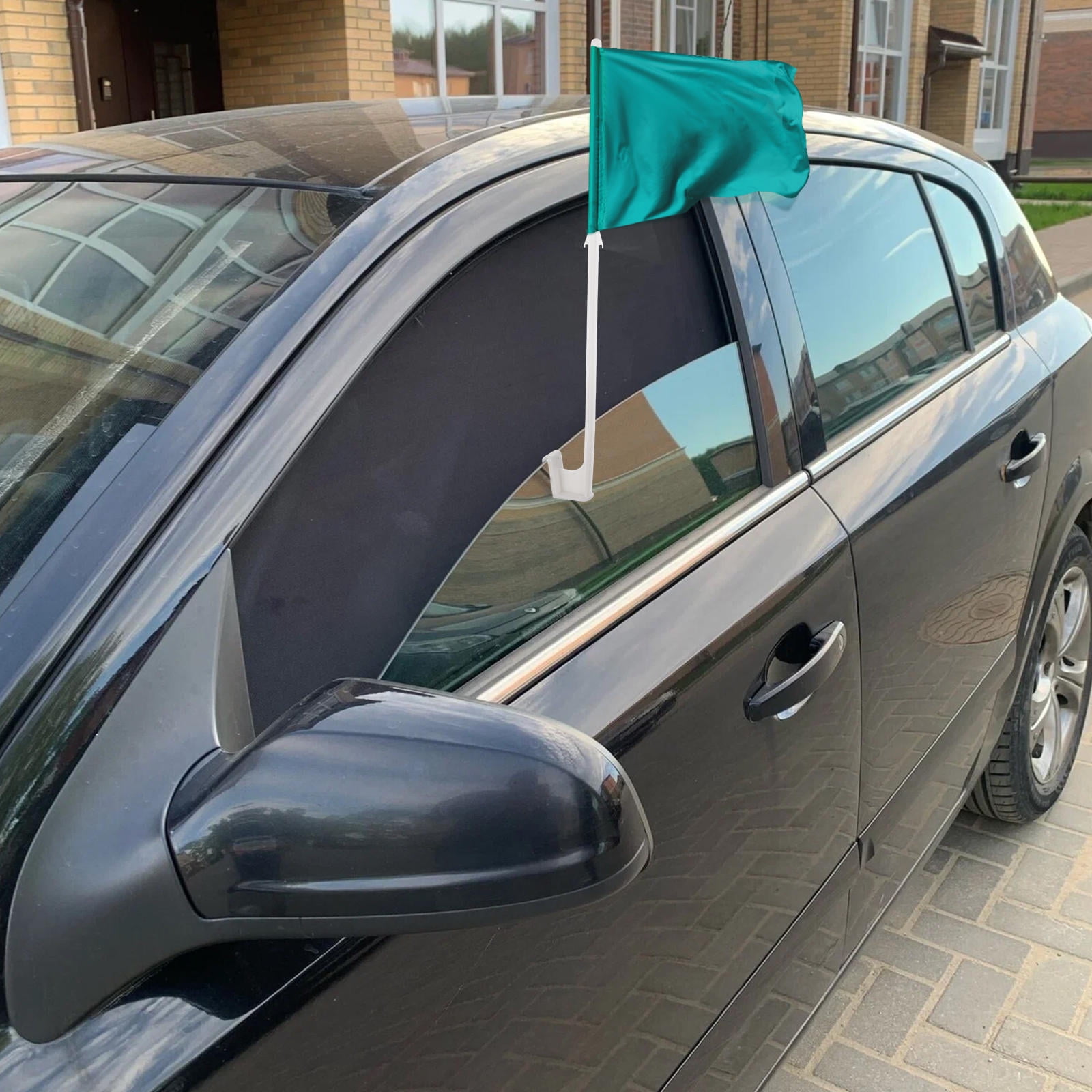 GOOHOCHY 12 Pcs Car Window Flagpole Holder Flags for Windows Festival ...