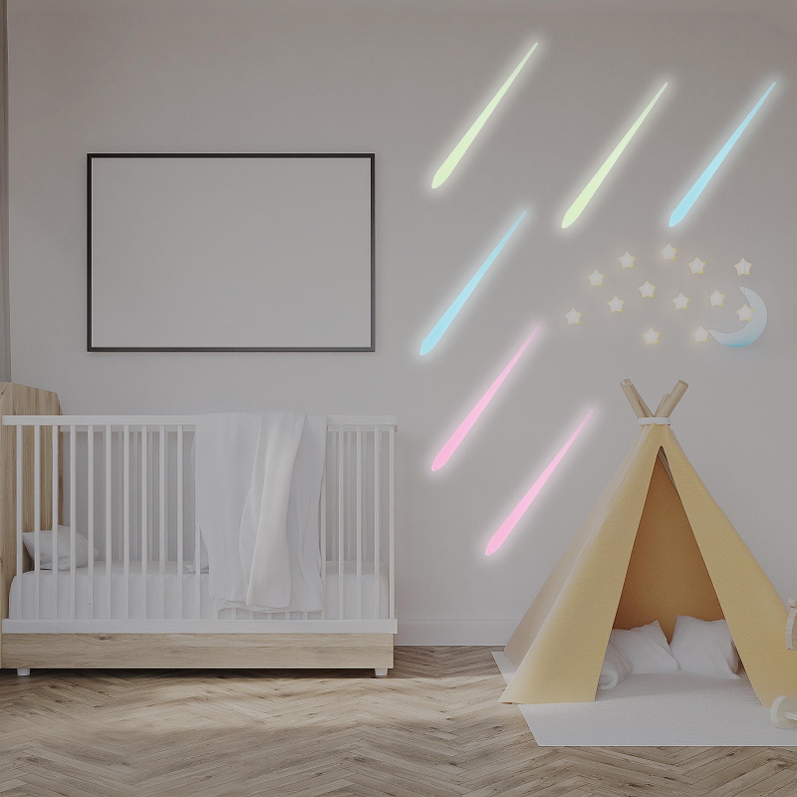 GOOHOCHY 12 Pcs Kids Room Wall Decor Glowing Stars for Ceiling Child ...