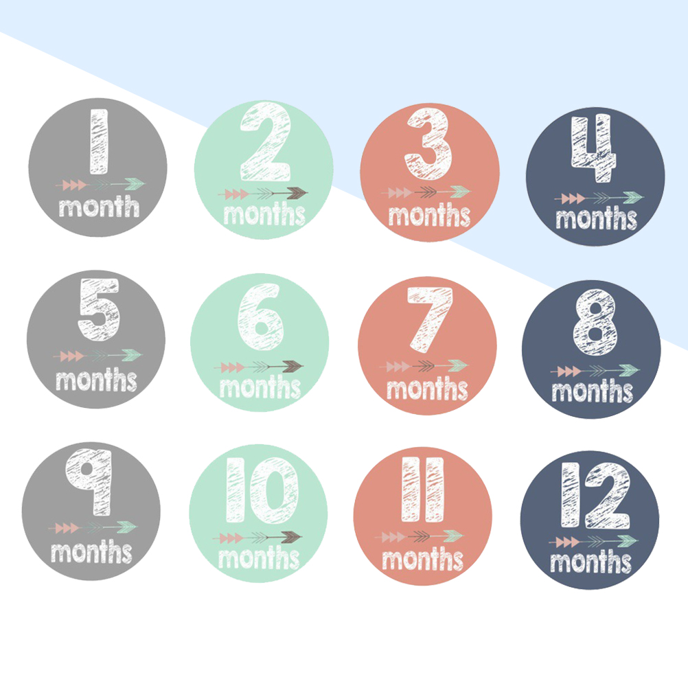 GOOHOCHY 12 Pcs Stickers Photo Baby Milestone Age Countdown Newborn ...