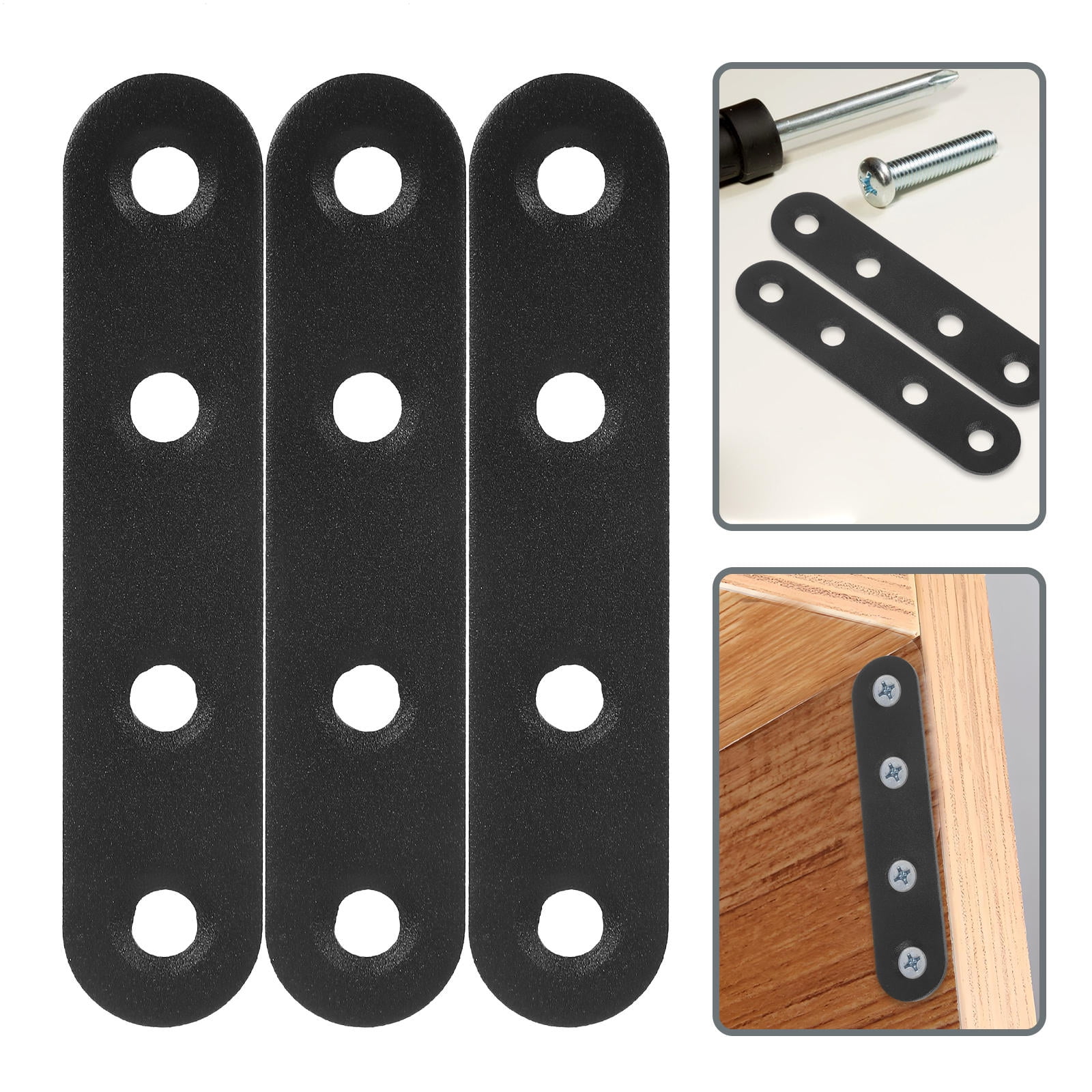 GOOHOCHY 12 Pcs Straight Brace Stainless Steel Flat Brace Straight ...