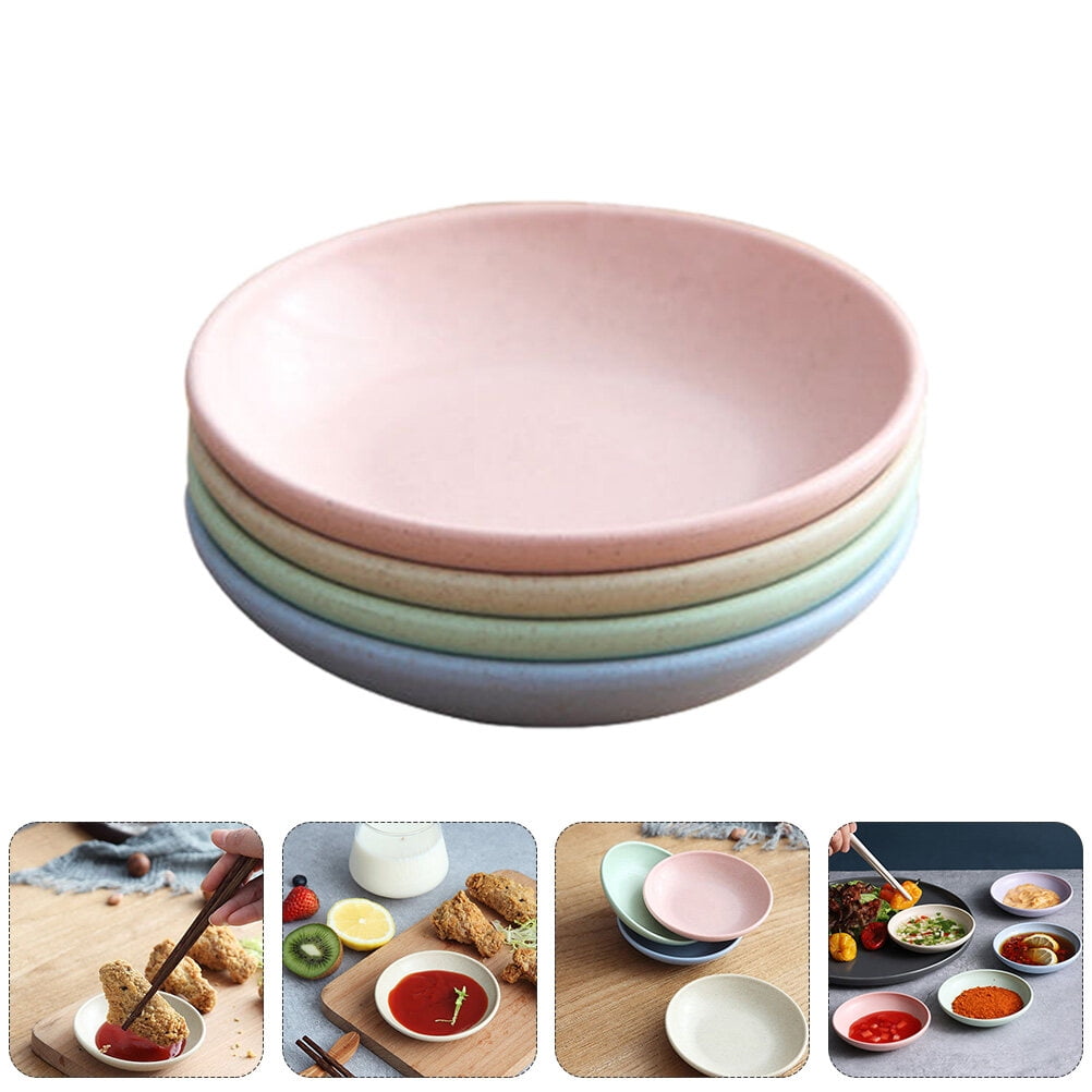GOOHOCHY 12 Pcs Straw Seasoning Dish Set Stable Dishes Personal Dipping ...