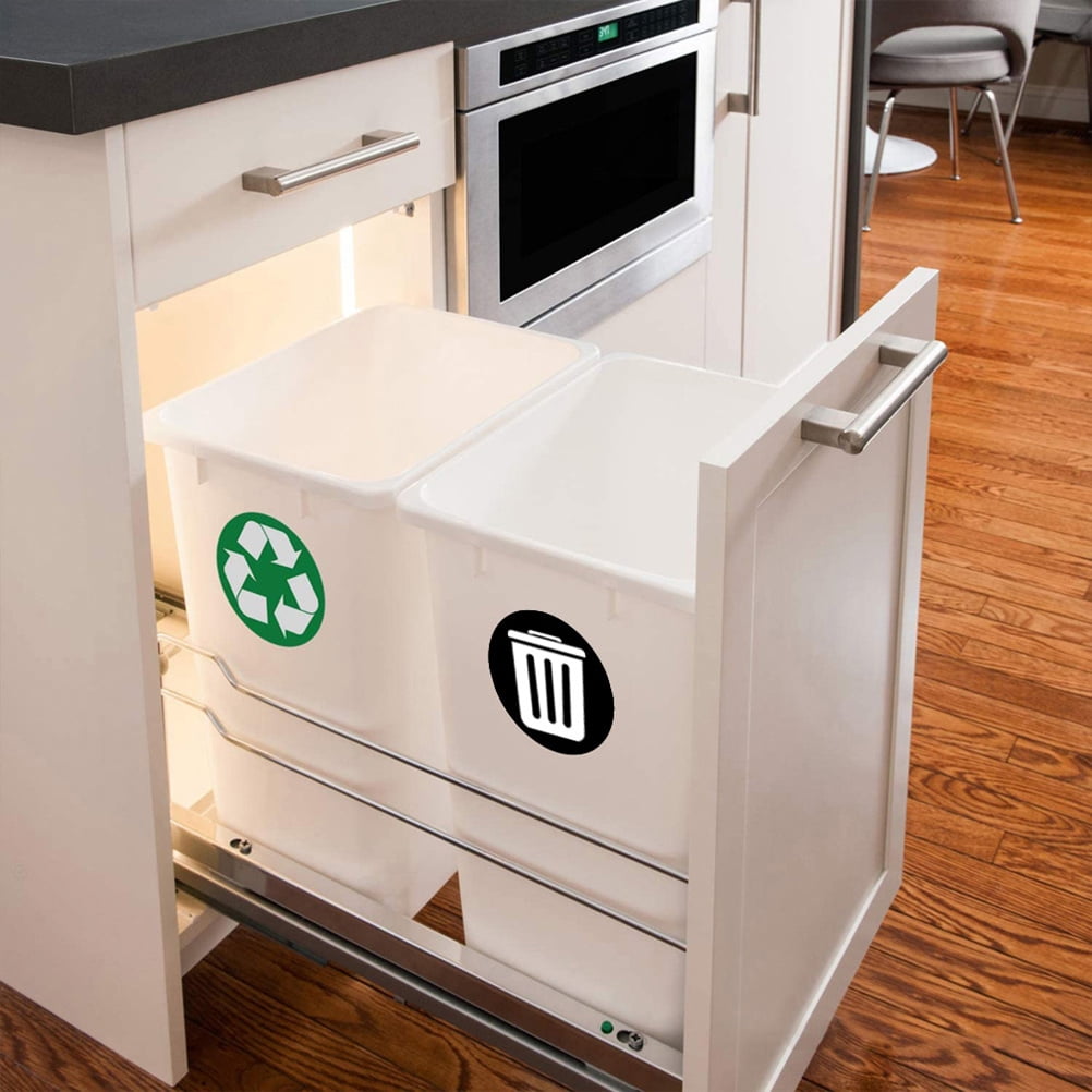 GOOHOCHY 12 Pcs Waste Bin Classification Stickers Recycling - Walmart.com
