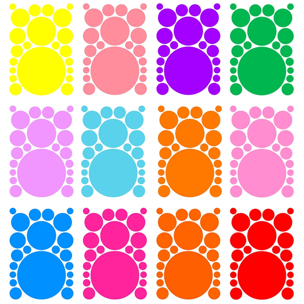 GOOHOCHY 12 Sheets Permanent Adhesive Dots Circle Stickers for Kids ...