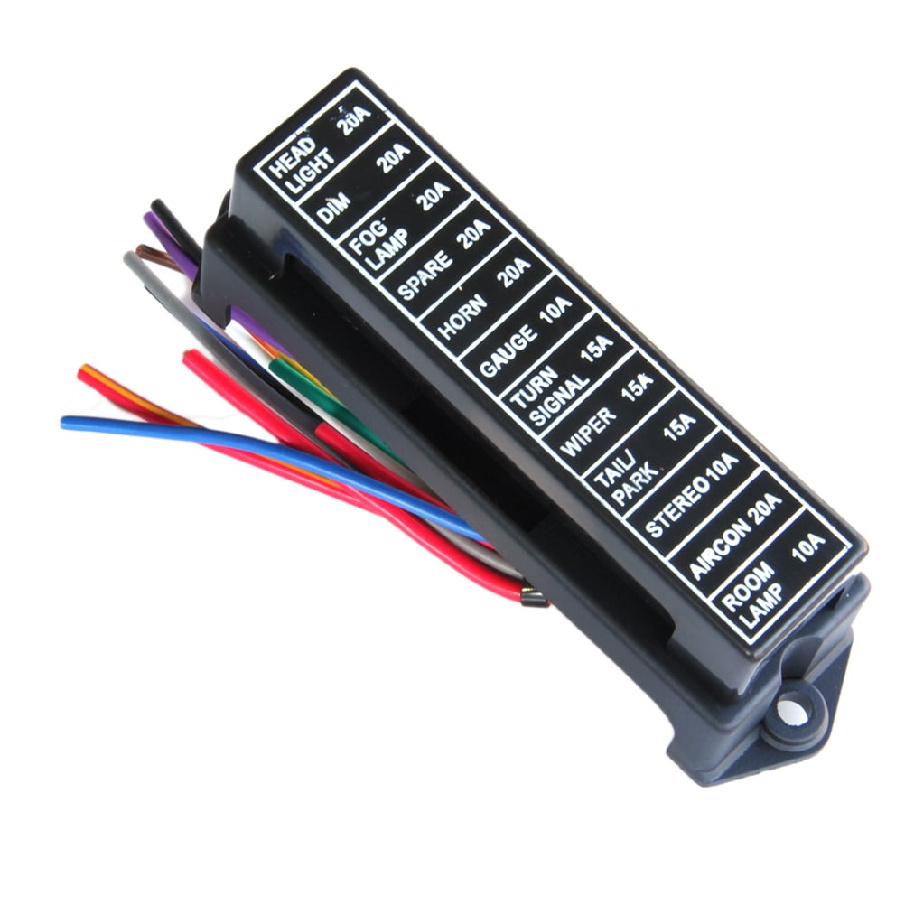 GOOHOCHY 12-Way Fuse Holder Standard Circuit Fuse Board with 15cm Wire ...