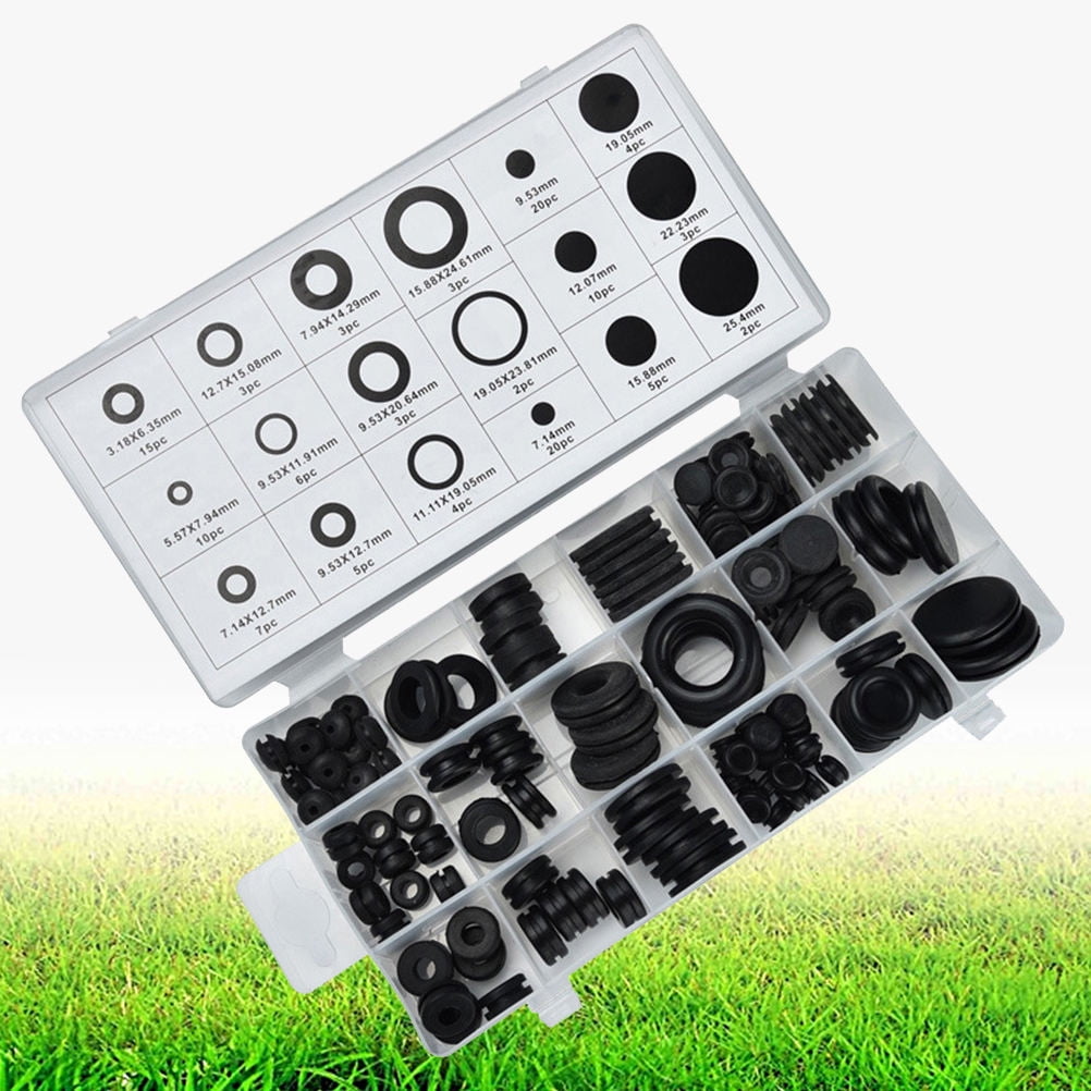 GOOHOCHY 125 Pcs Rubber Grommet Assortment Kit Electrical Gasket for ...