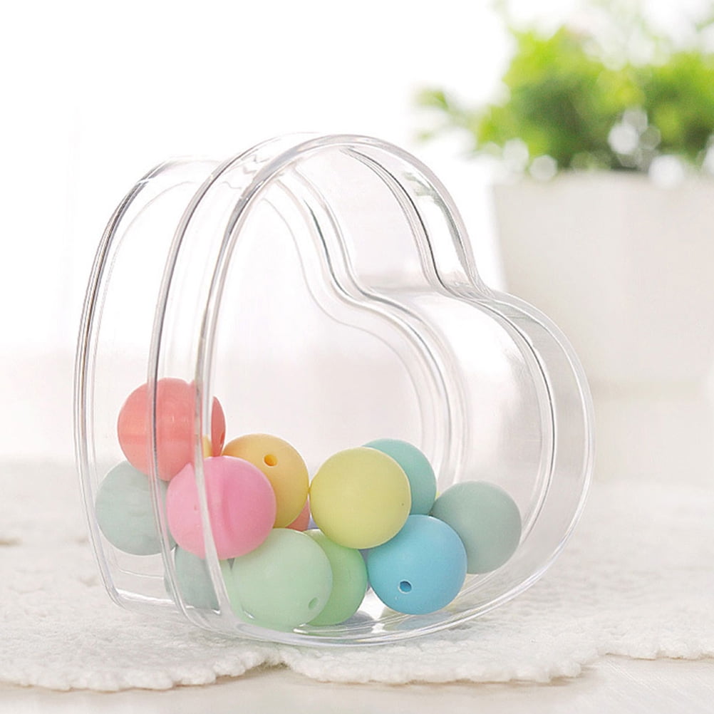 GOOHOCHY 12pcs Clear Acrylic Heart Shape Box Heart-shaped Storage Box ...