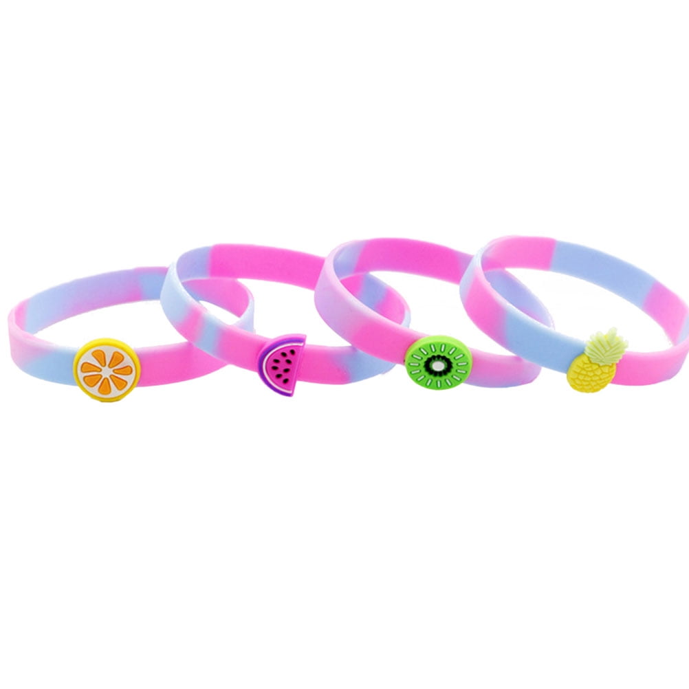 GOOHOCHY 12pcs Fruit Design Bracelet Toy Silicone Wrist Straps Colorful ...