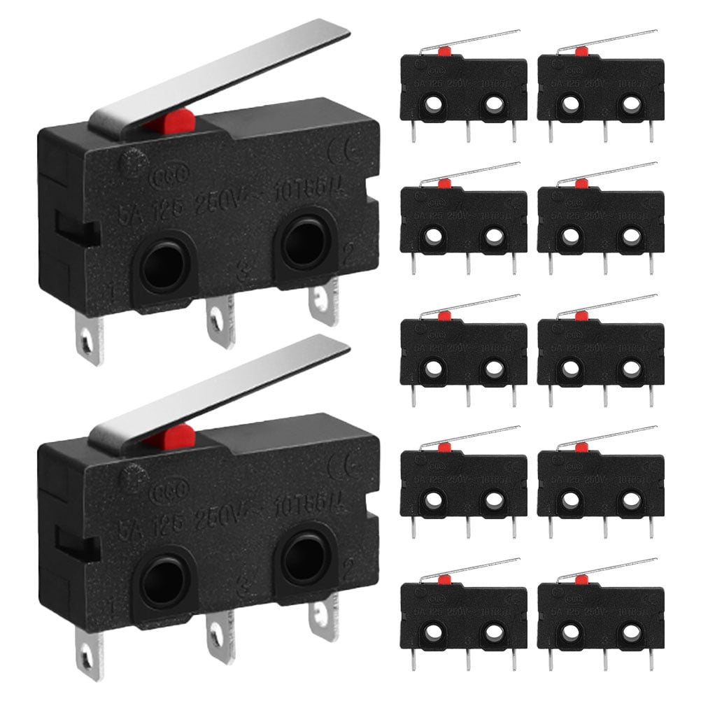 GOOHOCHY 12pcs Micro Switch Kit With Straight Lever 3 Pin Limit Switch ...