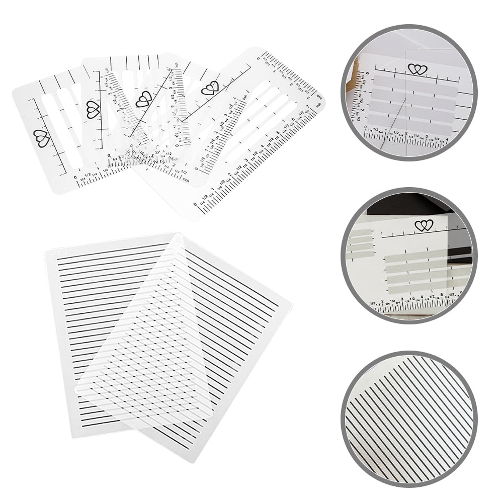 GOOHOCHY 12pcs Plastic Scale Straight Line Stencil Template for ...
