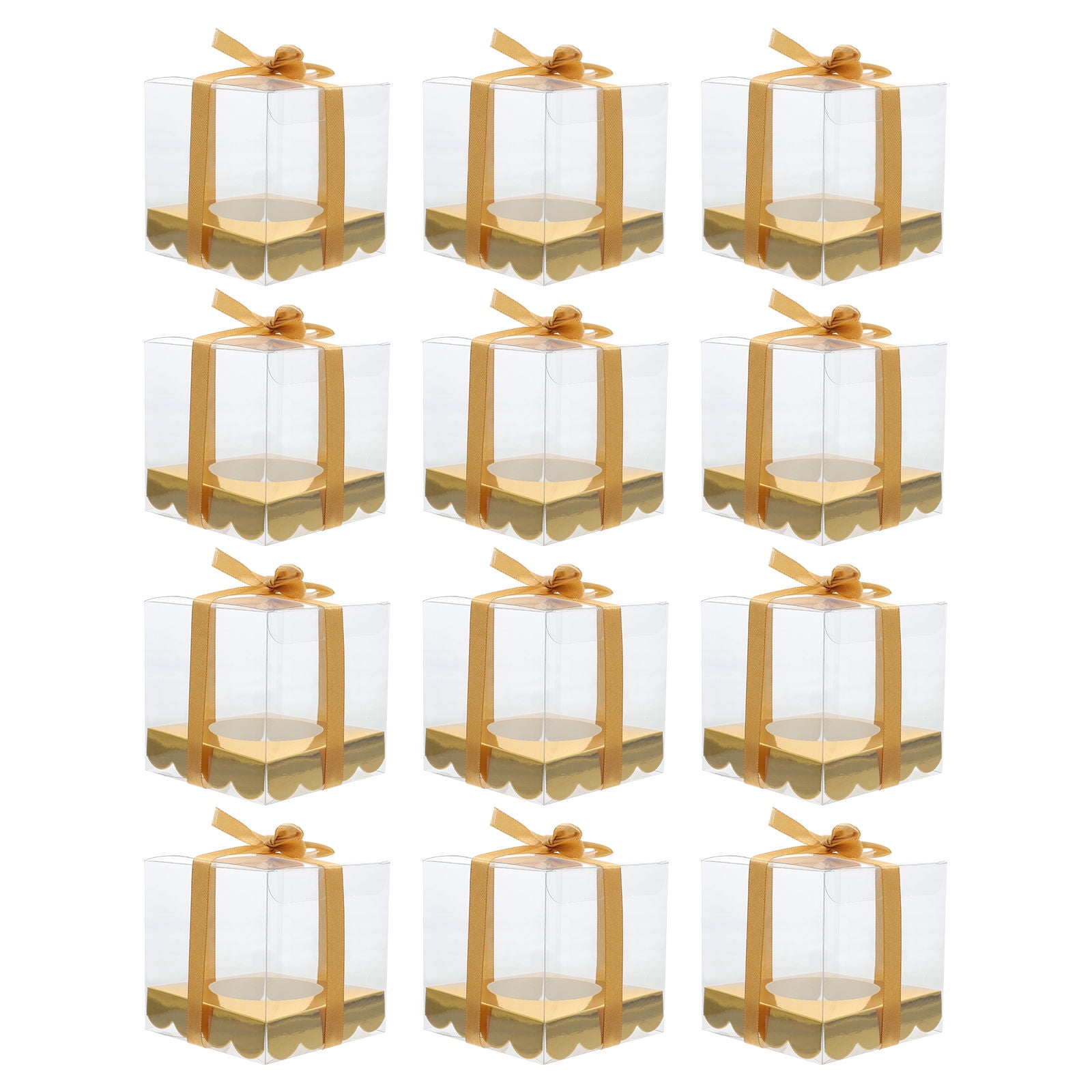 GOOHOCHY 12pcs Transparent Cake Boxes Plastic PET Plastic Boxes Cake ...