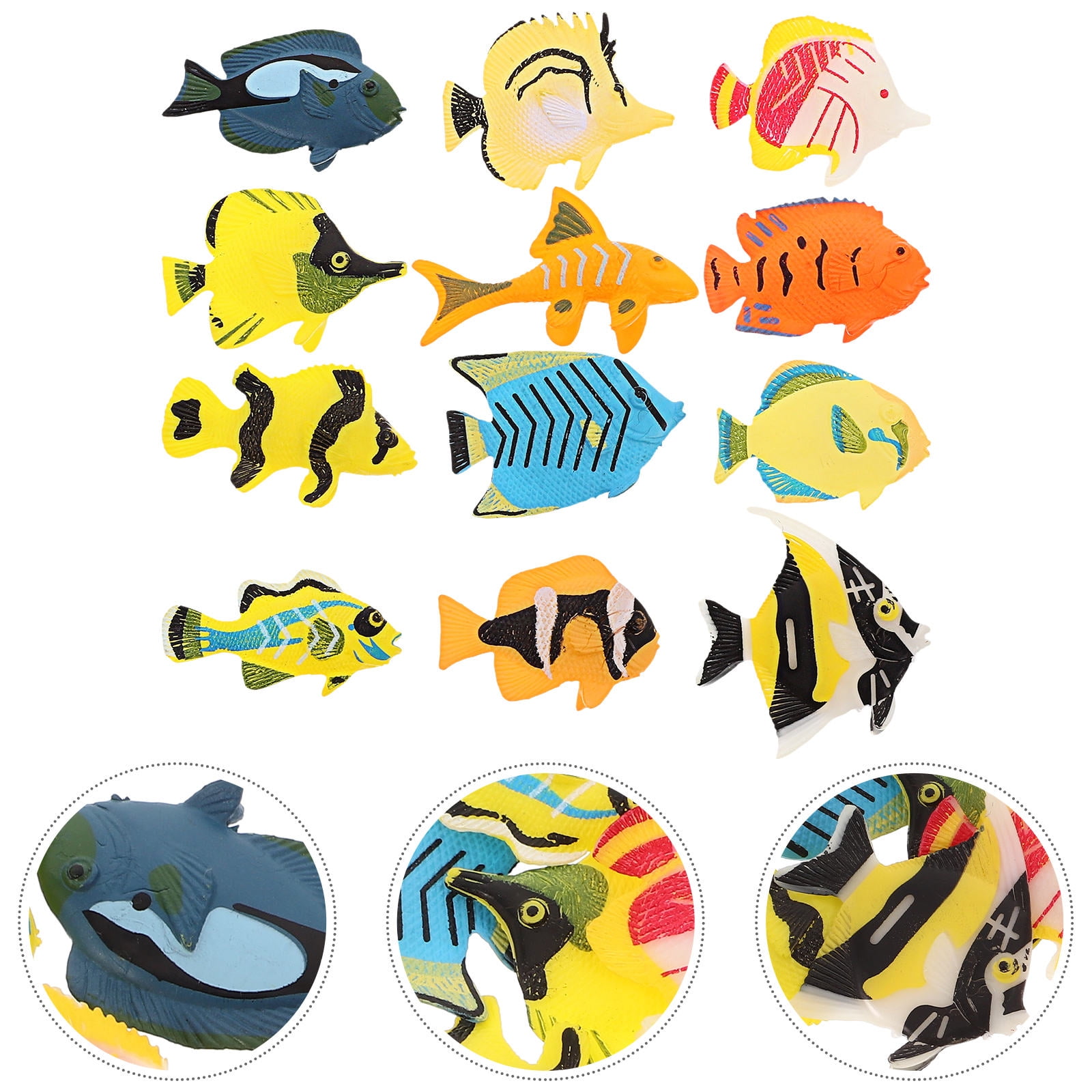 GOOHOCHY 12pcs Tropical Fish Toys Set Vivid Sea Animal Figurines Ocean ...