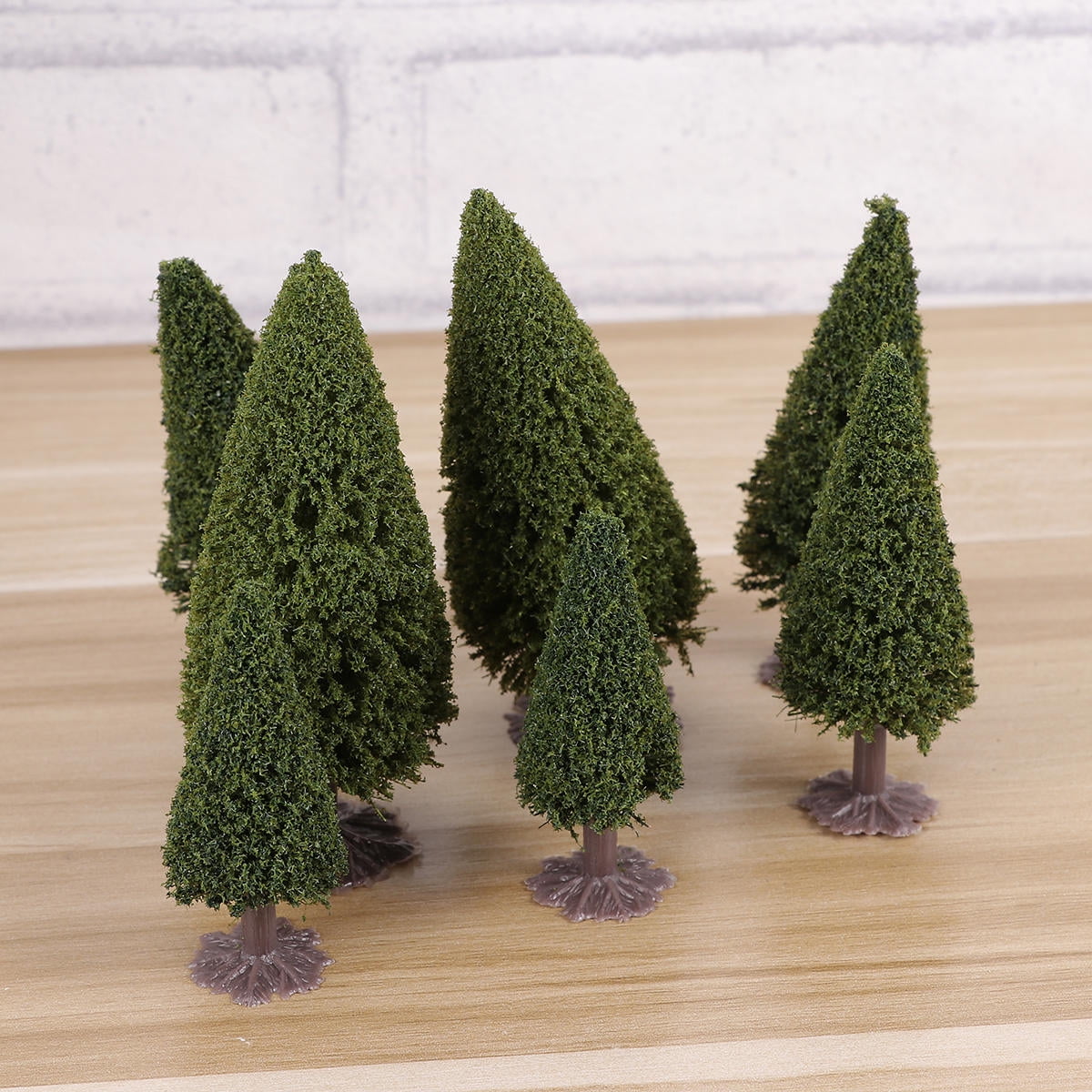 GOOHOCHY 15 Pcs Park Scenery Layout Miniature Scale Model Tree Cedar ...