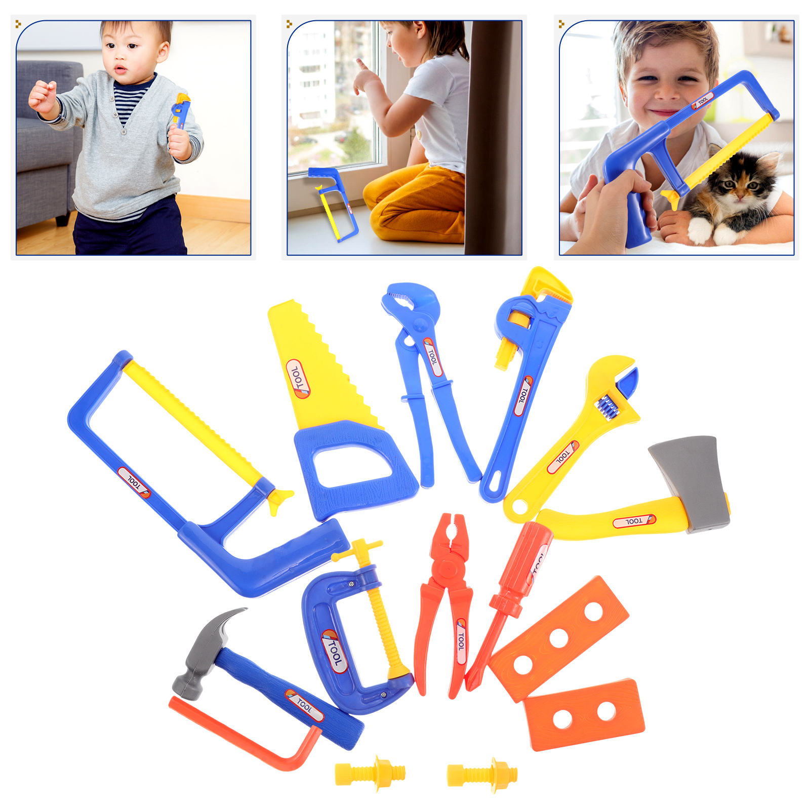 GOOHOCHY Kids Tool Set Assorted Color 15Pcs 9.8x3.9x0.4In - Walmart.com
