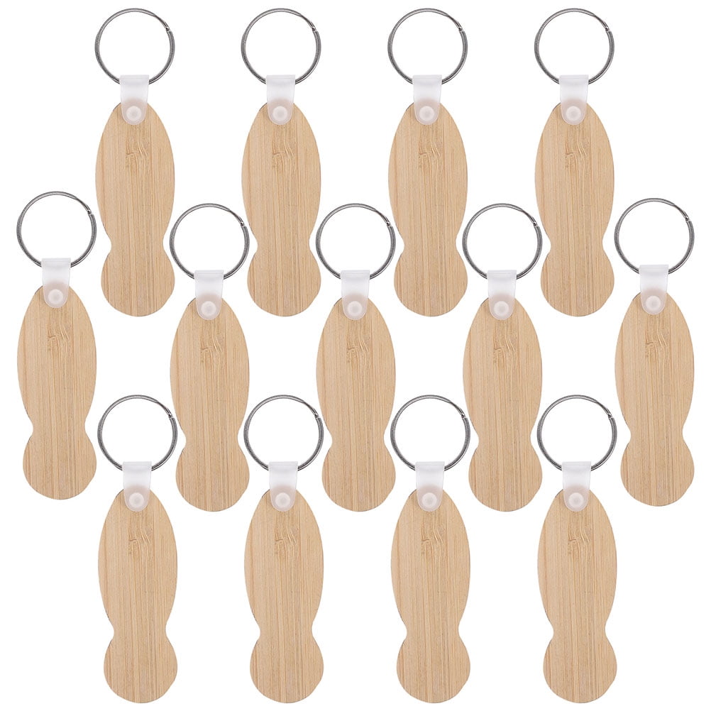 GOOHOCHY 15Pcs Multi-use Trolley Tokens Bamboo Key Rings Small Trolley ...