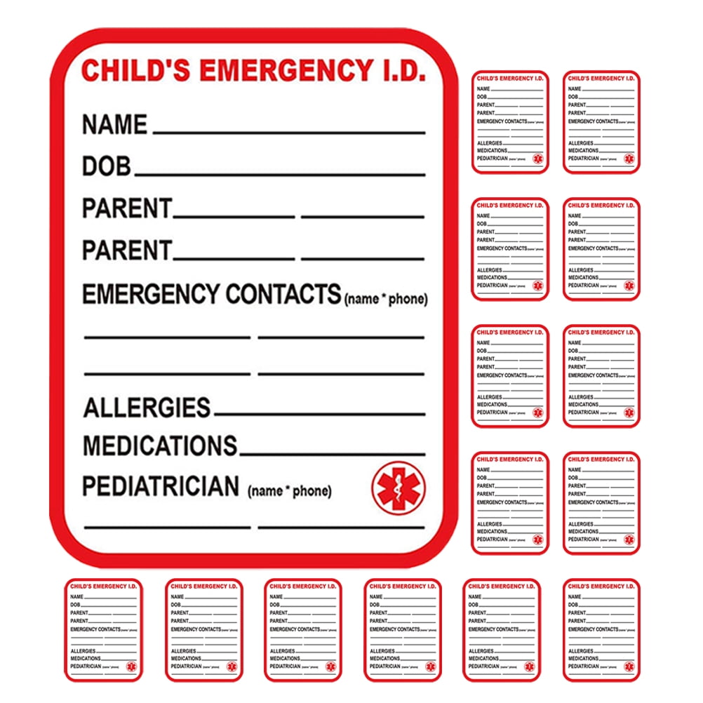 GOOHOCHY 15pcs Medical Information Sticker Emergency Tag Adhesive ...