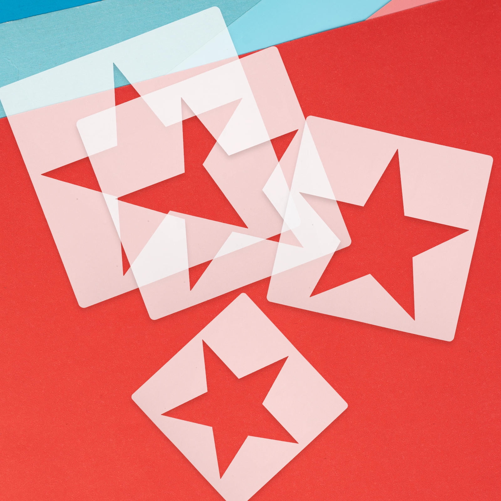 GOOHOCHY 16 Pcs Star Stencil Plastic 5 Points Star Templates Painting ...