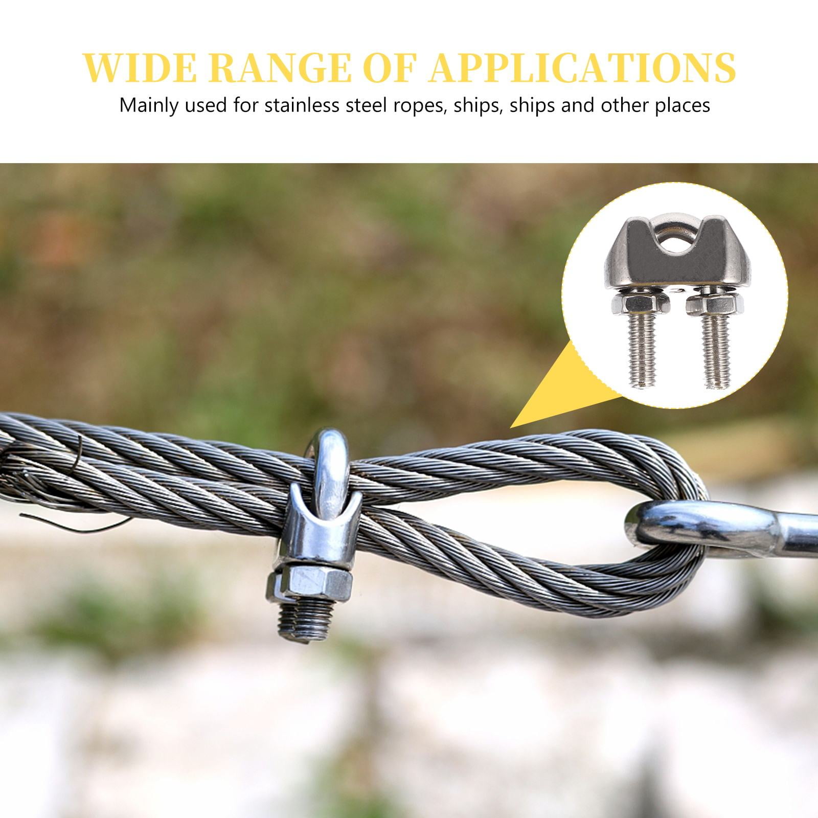 GOOHOCHY 16 Pcs Wire Rope Chuck Cables Coated Galvanized Bolts Silver ...